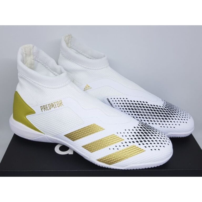Tênis de Futsal Adidas Predator Mutator 20.3 Branco e Dourado - Sportset