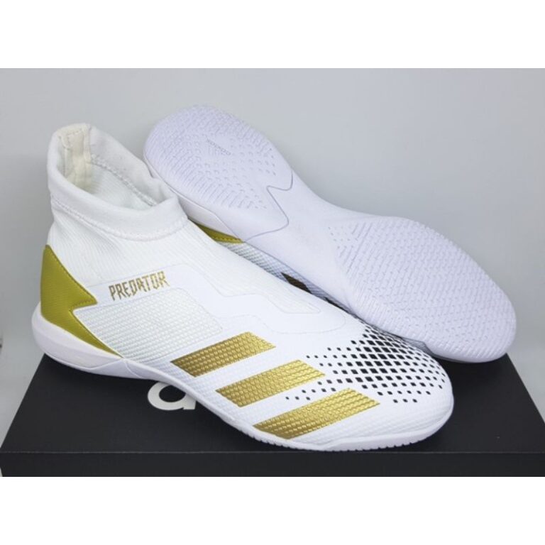 Tênis de Futsal Adidas Predator Mutator 20.3 Branco e Dourado - Sportset